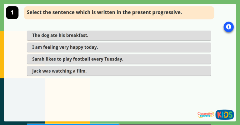 Year 2 Recognising and Using Present Progressive Tense | Classroom ...