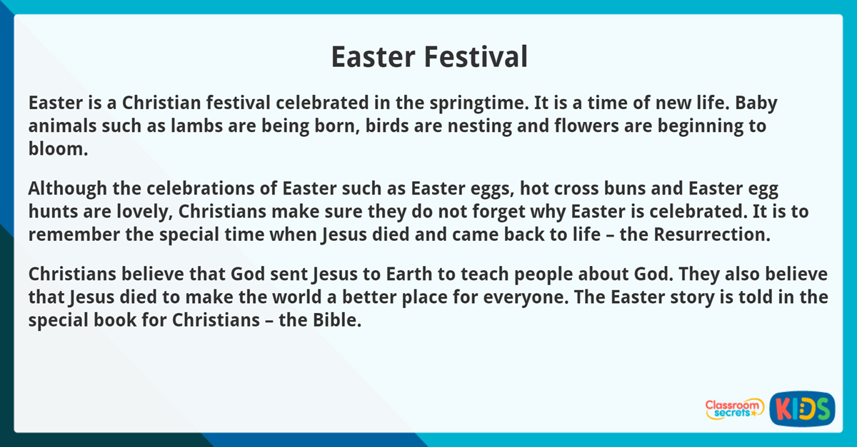 Year 3 Easter Reading Comprehension Easter Festival | Classroom Secrets ...