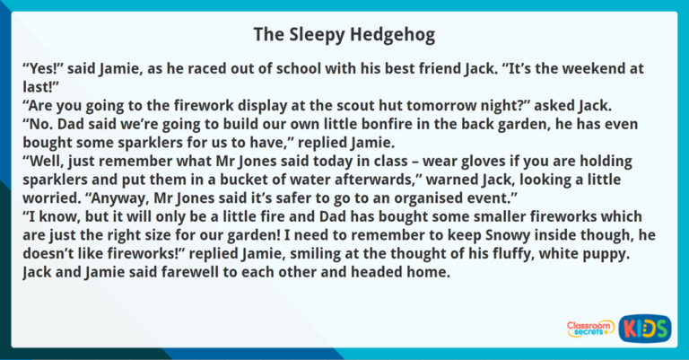 Year 3 Reading Comprehension Fiction The Sleepy Hedgehog | Classroom ...