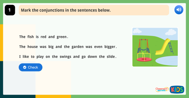 Year 1 Conjunctions Game Using And | Classroom Secrets Kids