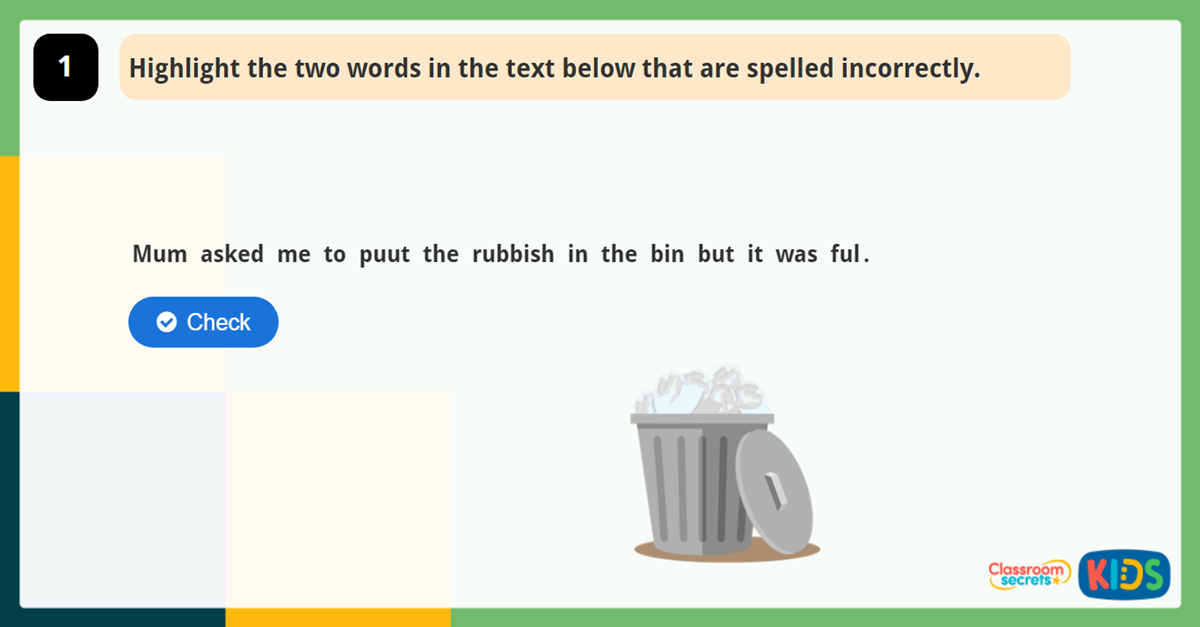 Year 1 Spelling Game 1 | Classroom Secrets Kids