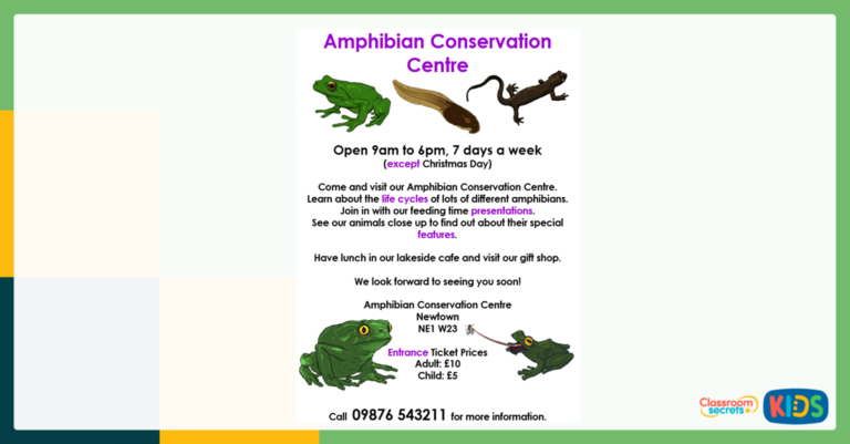 Year 2 Animals Reading Comprehension Amphibian Conservation Centre ...