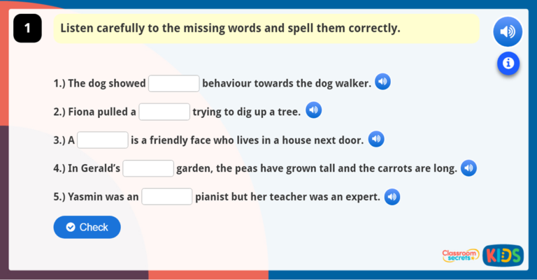 Year 5 and 6 Spelling Activity 1 | Classroom Secrets Kids