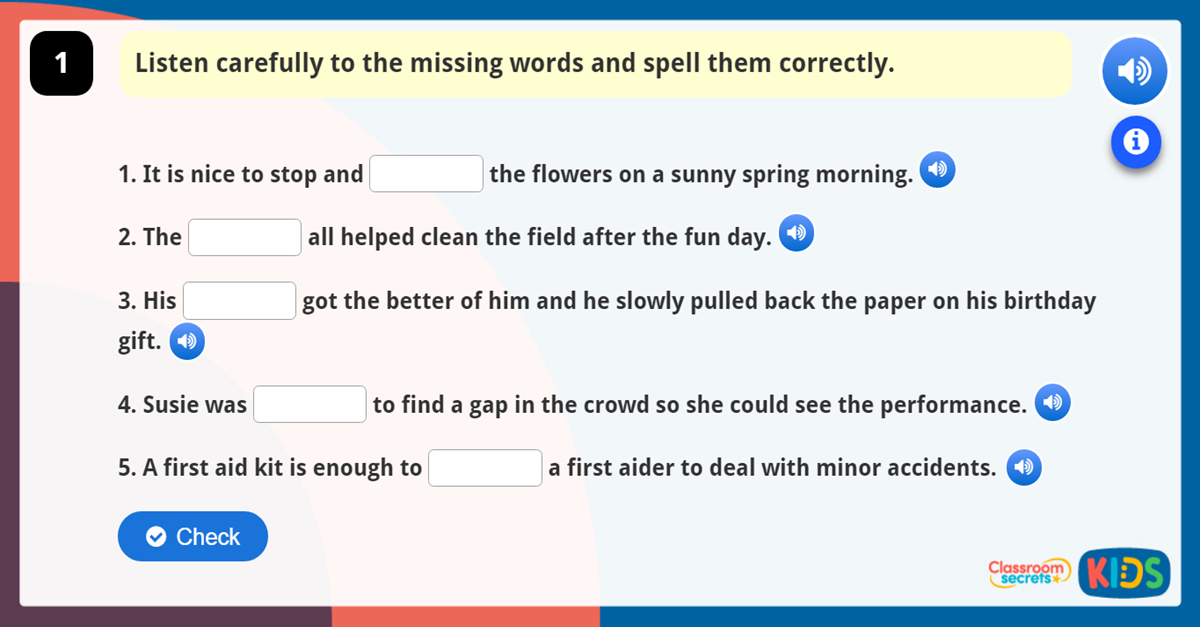 Year 5 and 6 Spelling Activity 2 | Classroom Secrets Kids