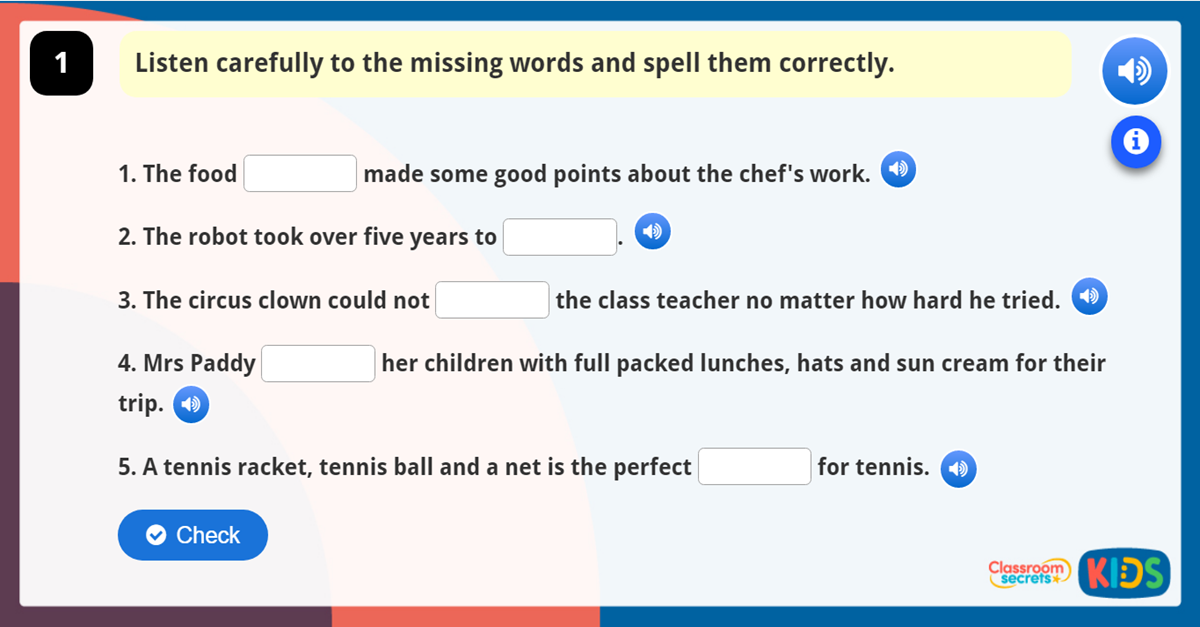 Year 5 and 6 Spelling Activity 8 | Classroom Secrets Kids