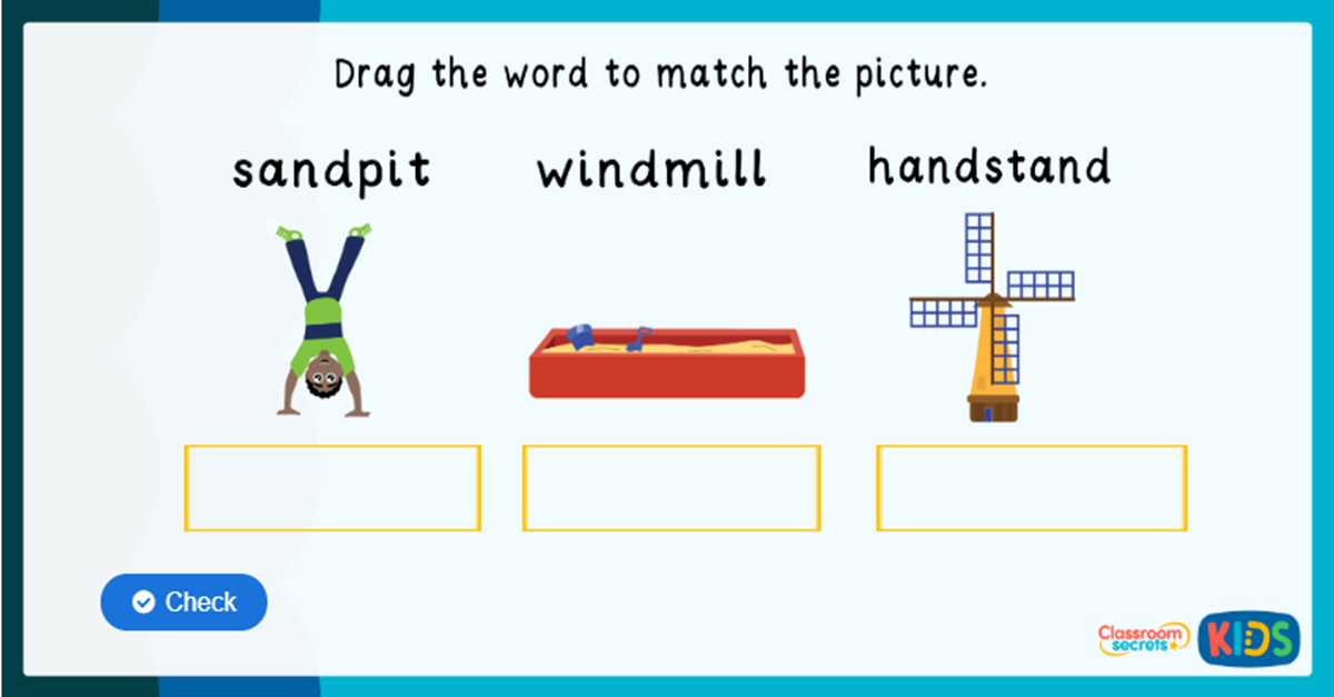 Phonics Word Match Two Syllable Game Phase 4 | Classroom Secrets Kids