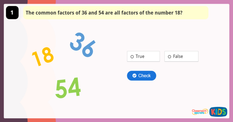 Year 4 Factor Pairs | Classroom Secrets Kids