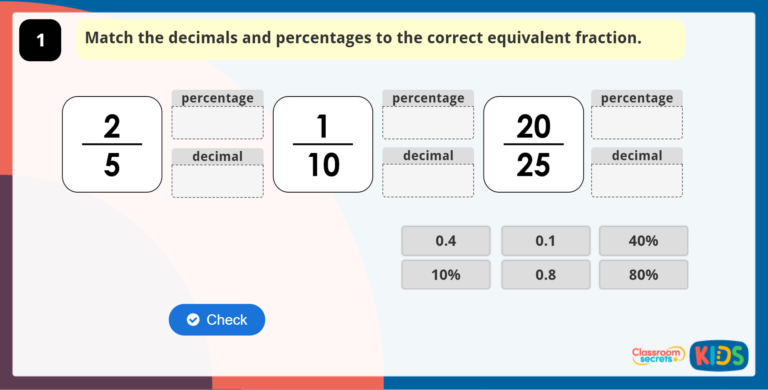 Year 5 Equivalent FDP | Classroom Secrets Kids