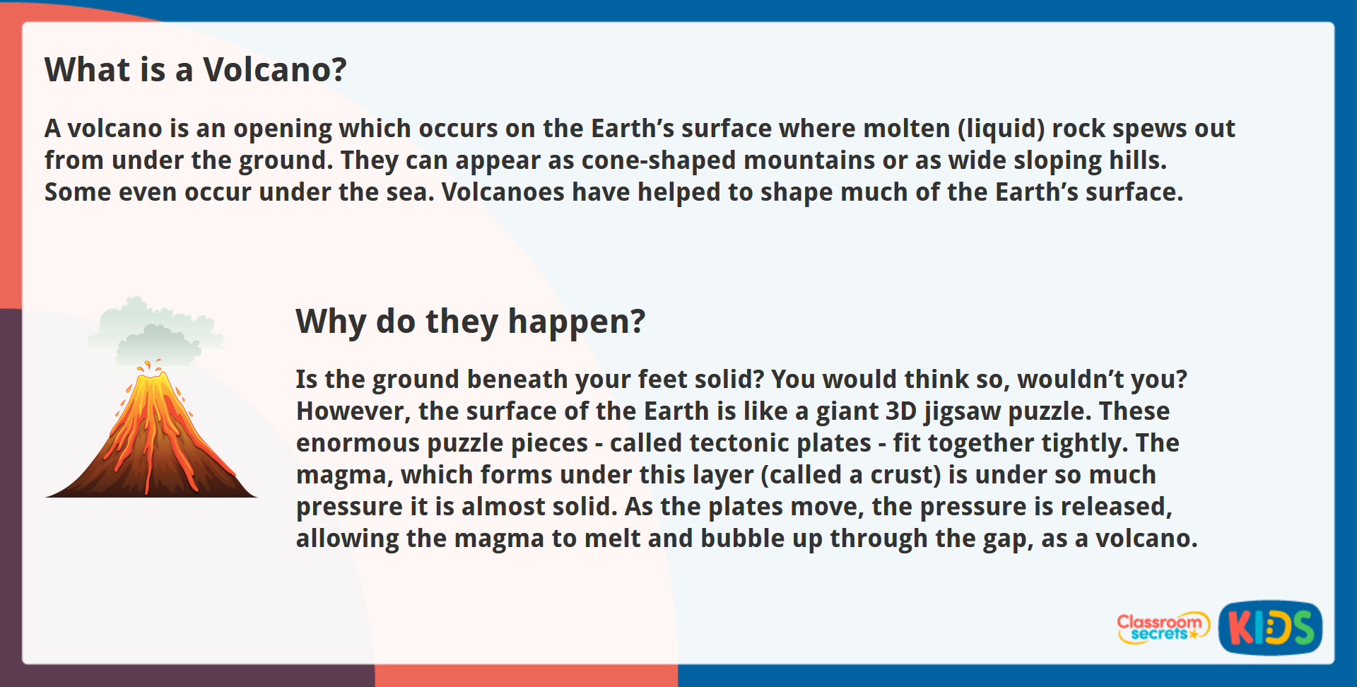 Year 5 Reading Comprehension Volcanoes Non-Fiction | Classroom Secrets Kids