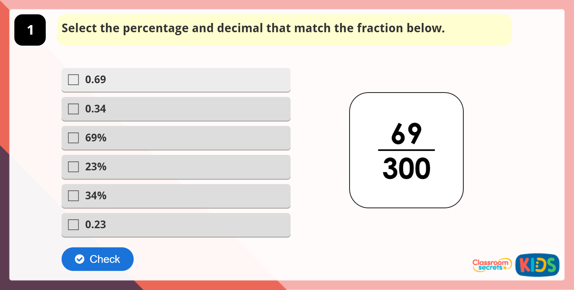 Year 5 Percentages as Fractions and Decimals | Classroom Secrets Kids