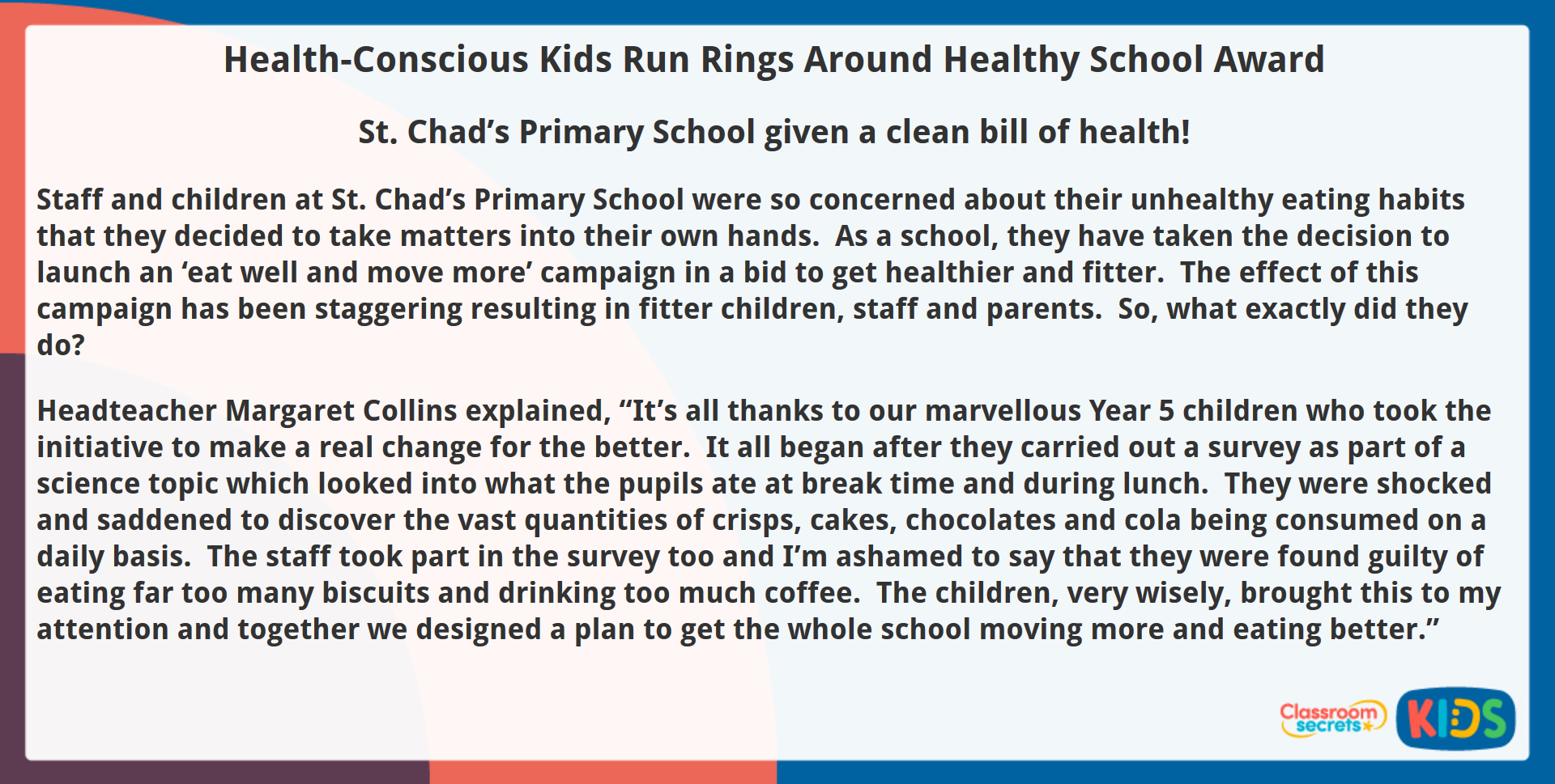 Year 5 Reading Comprehension Health-Conscious Kids | Classroom Secrets Kids