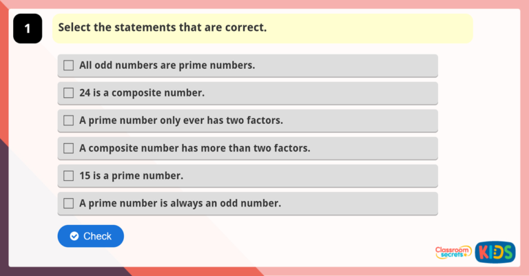 Year 5 Prime Numbers Game | Classroom Secrets Kids