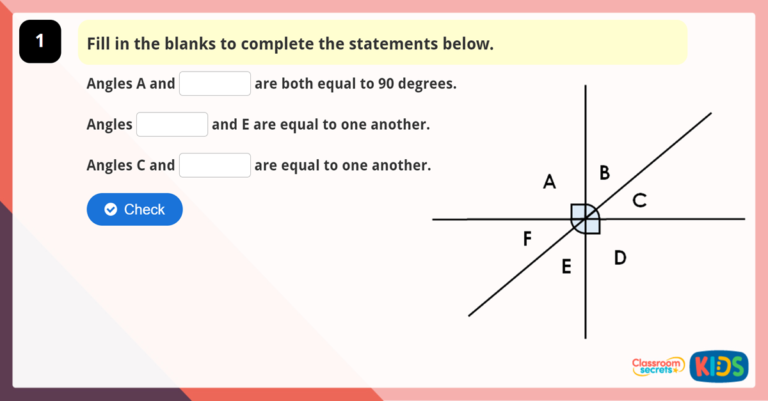 Year 6 Vertically Opposite Angles Game | Classroom Secrets Kids
