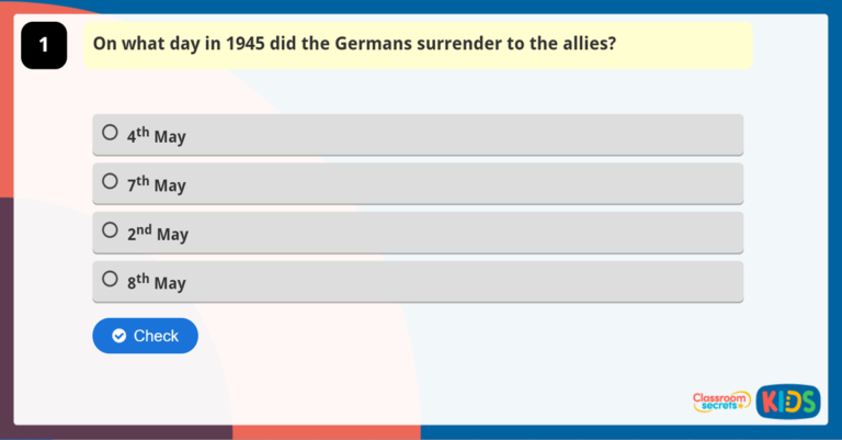 Year 5 and Year 6 VE Day Quiz | Classroom Secrets Kids