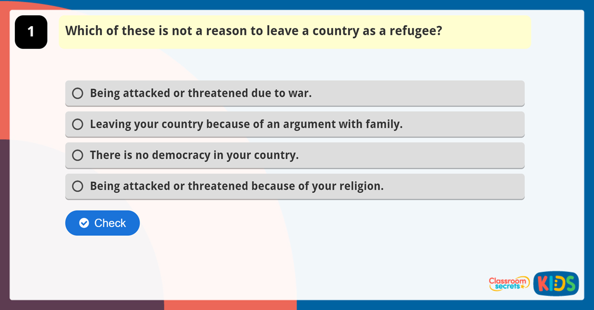 Year 5 and Year 6 World Refugee Day Quiz | Classroom Secrets Kids