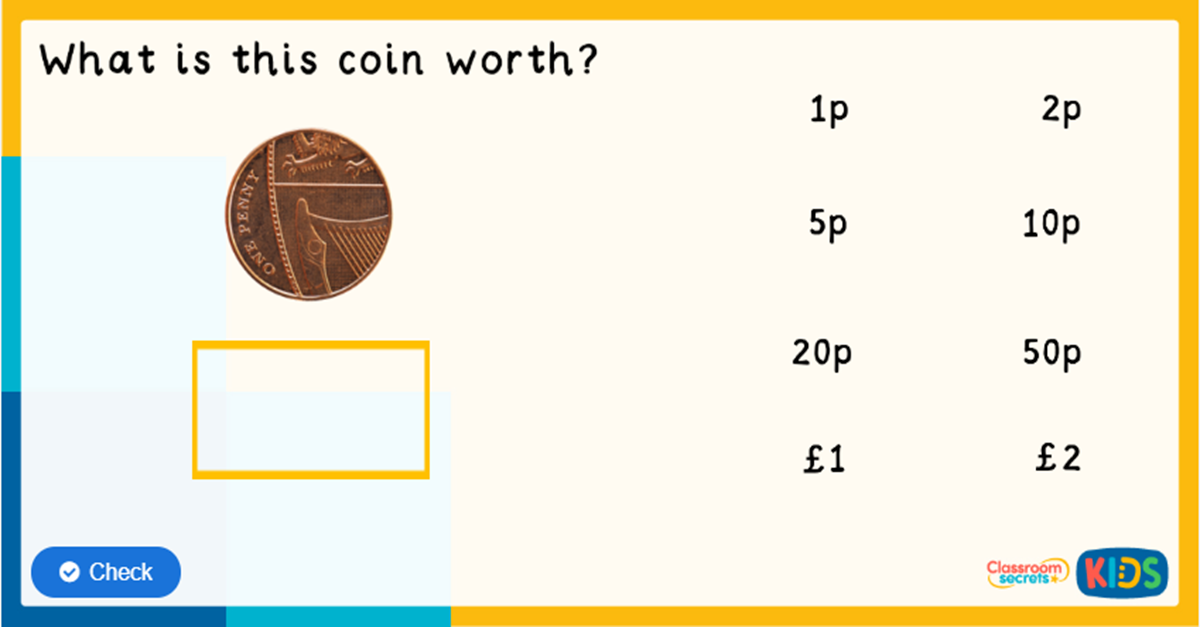 Reception Money Language Game | Classroom Secrets Kids