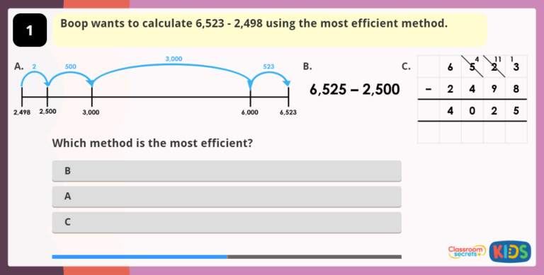 Year 4 Efficient Subtraction Reasoning Practice | Classroom Secrets Kids
