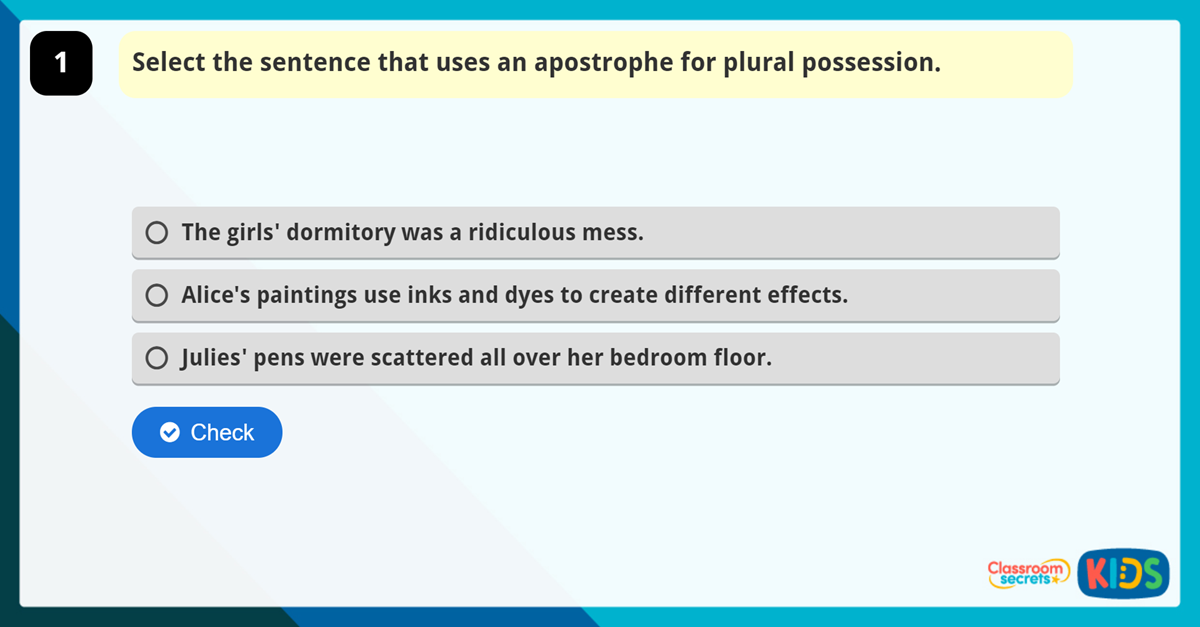 Year 3 Apostrophes for Possession Game | Classroom Secrets Kids