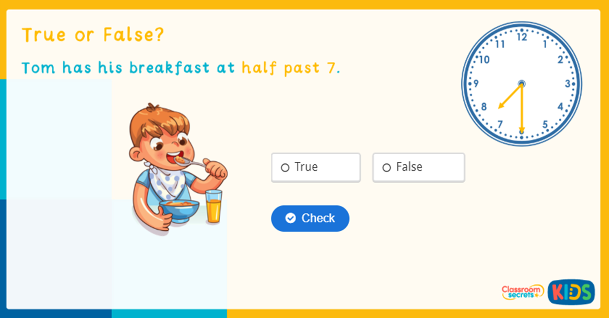 Reception Half Past Game | Classroom Secrets Kids