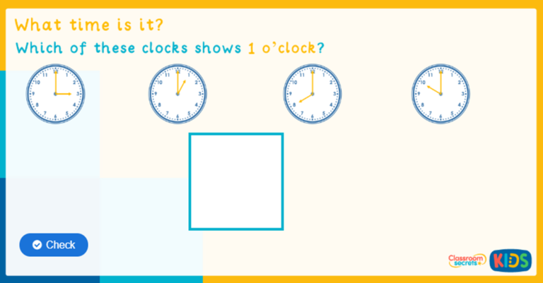 Reception O'Clock Game | Classroom Secrets Kids