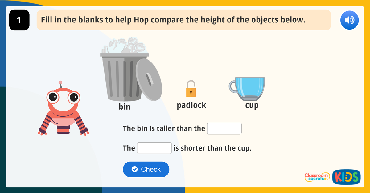 Year 1 Compare Lengths and Heights Game | Classroom Secrets Kids
