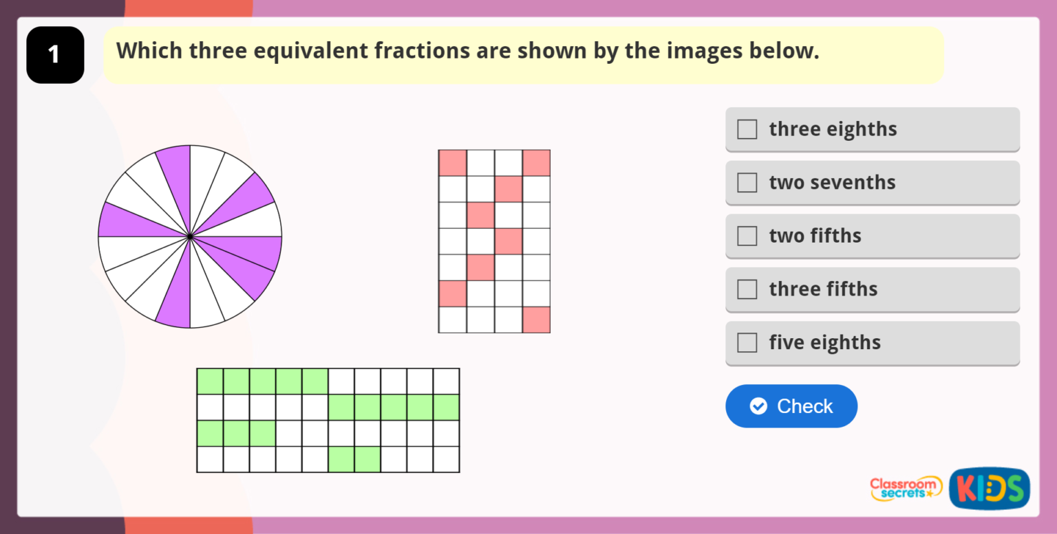 Year 4 Equivalent Fractions Game | Classroom Secrets Kids