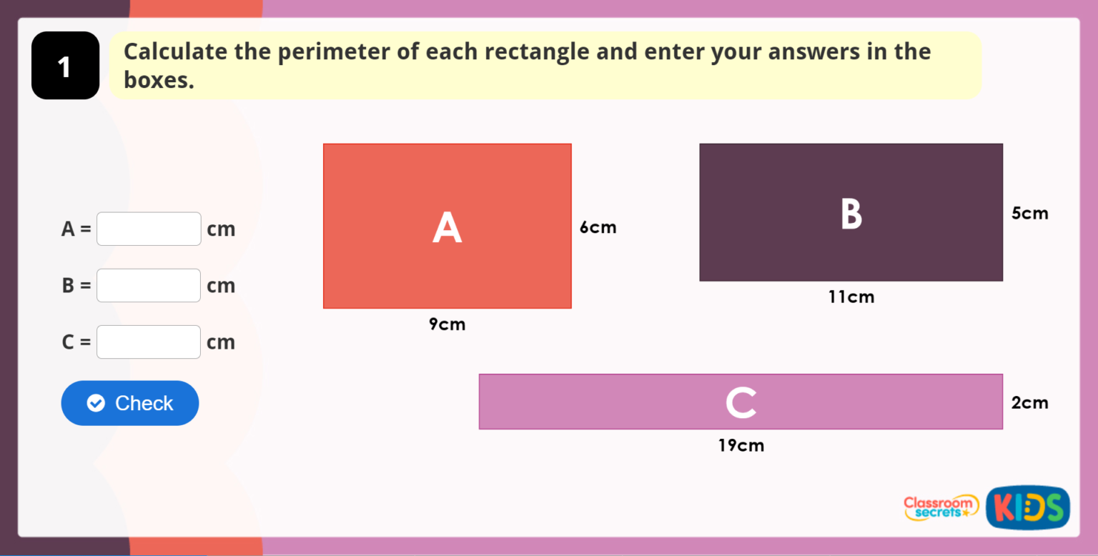 Year 4 Perimeter of a Rectangle | Classroom Secrets Kids