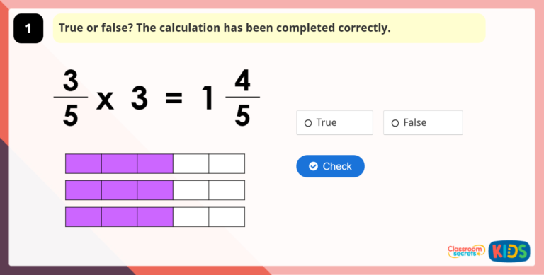 Year 5 Multiply Non-Unit Fractions by an Integer Game | Classroom ...