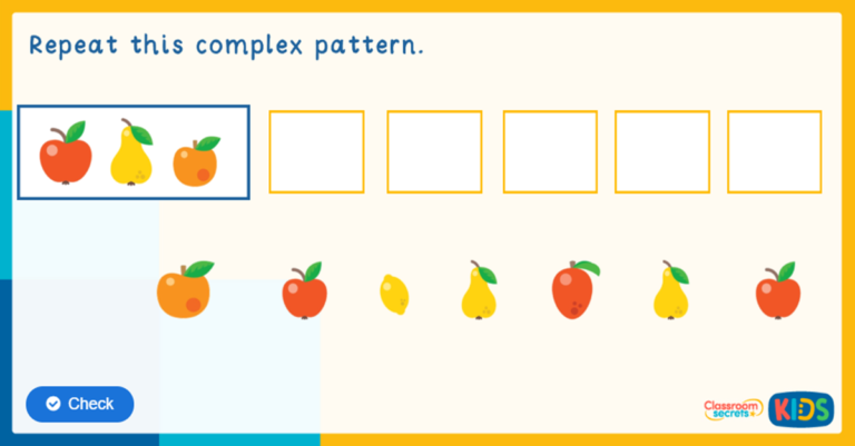 Reception Continuing a Complex Pattern Game | Classroom Secrets Kids