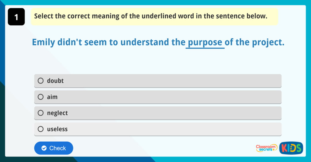 Year 3 Vocabulary Challenge 3 | Classroom Secrets Kids