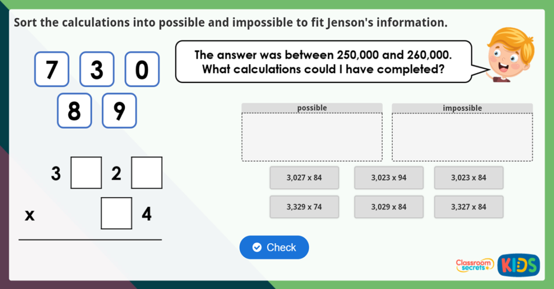Year 6 Multiply 4 Digits by 2 Digits Maths Challenge | Classroom ...