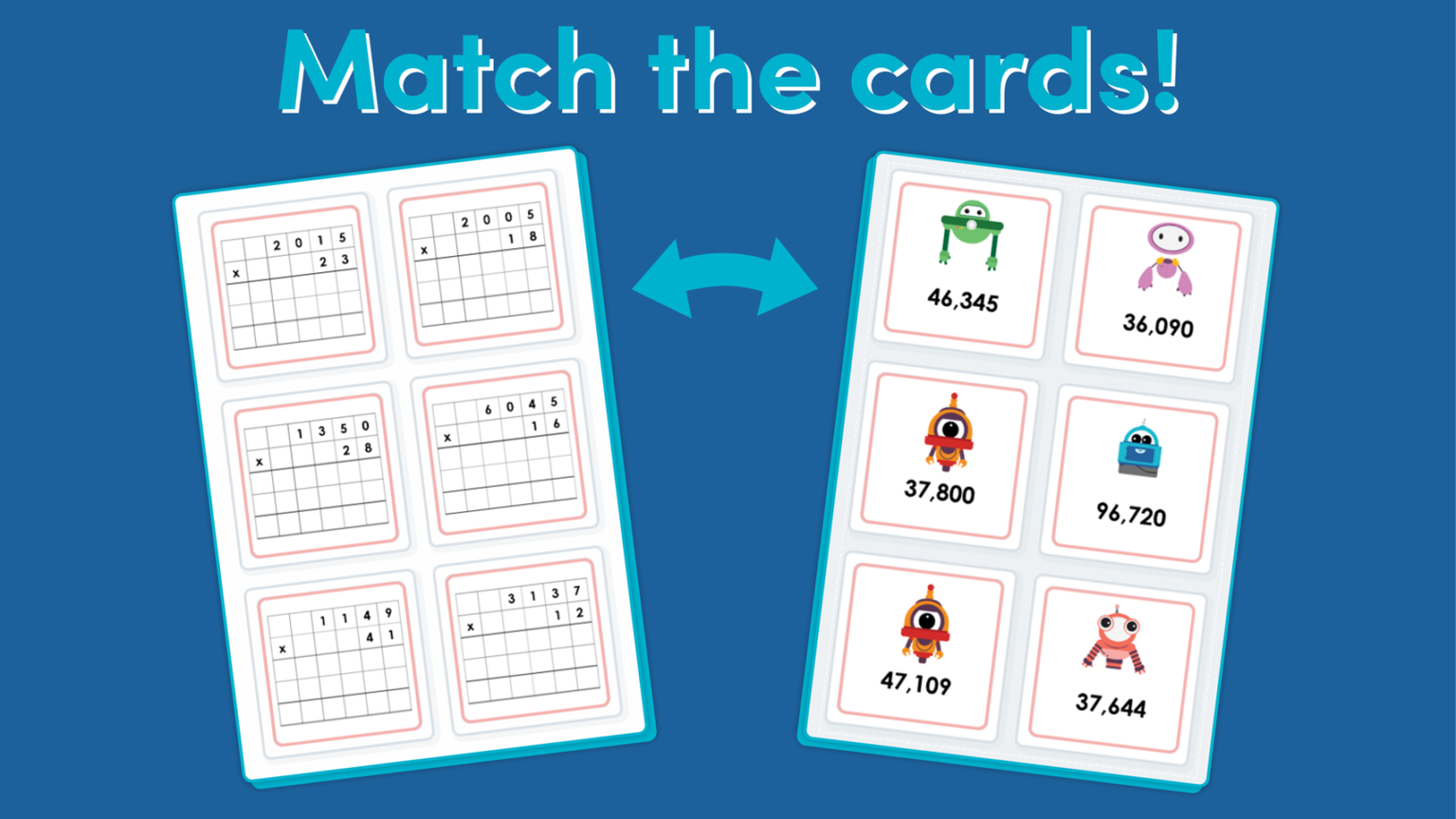 Year 6 Multiply 4 Digits by 2 Digits Matching Activity | Classroom ...