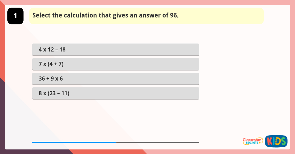 Year 6 Order of Operations Game | Classroom Secrets Kids