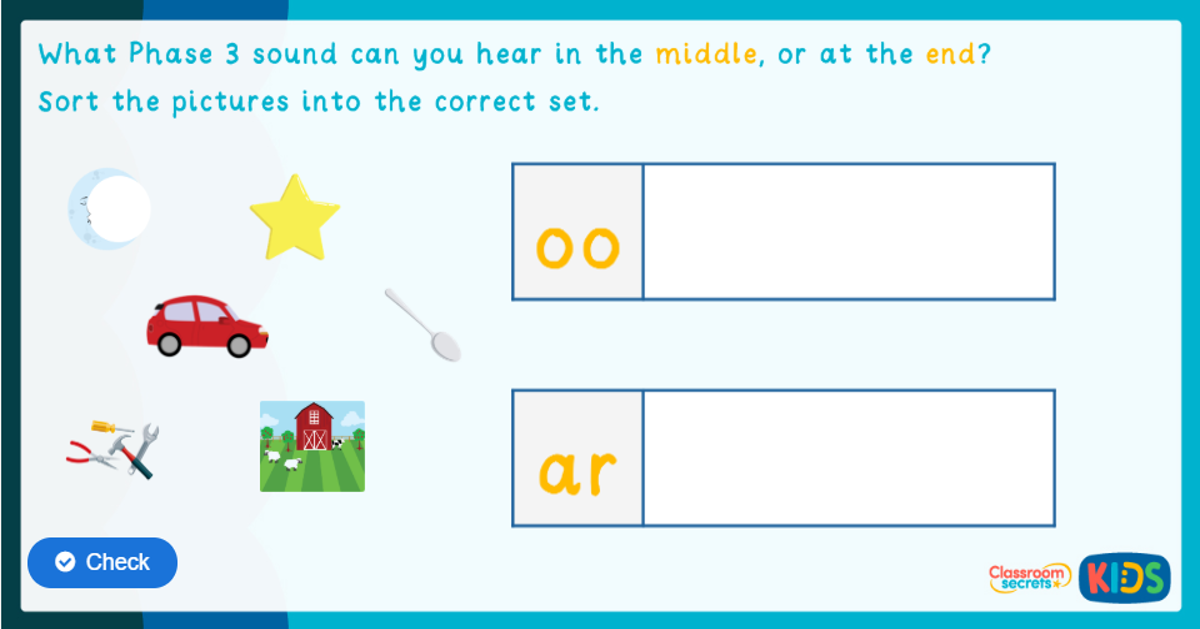 Phonics Phase 3 Identify the Sound Game 5 | Classroom Secrets Kids
