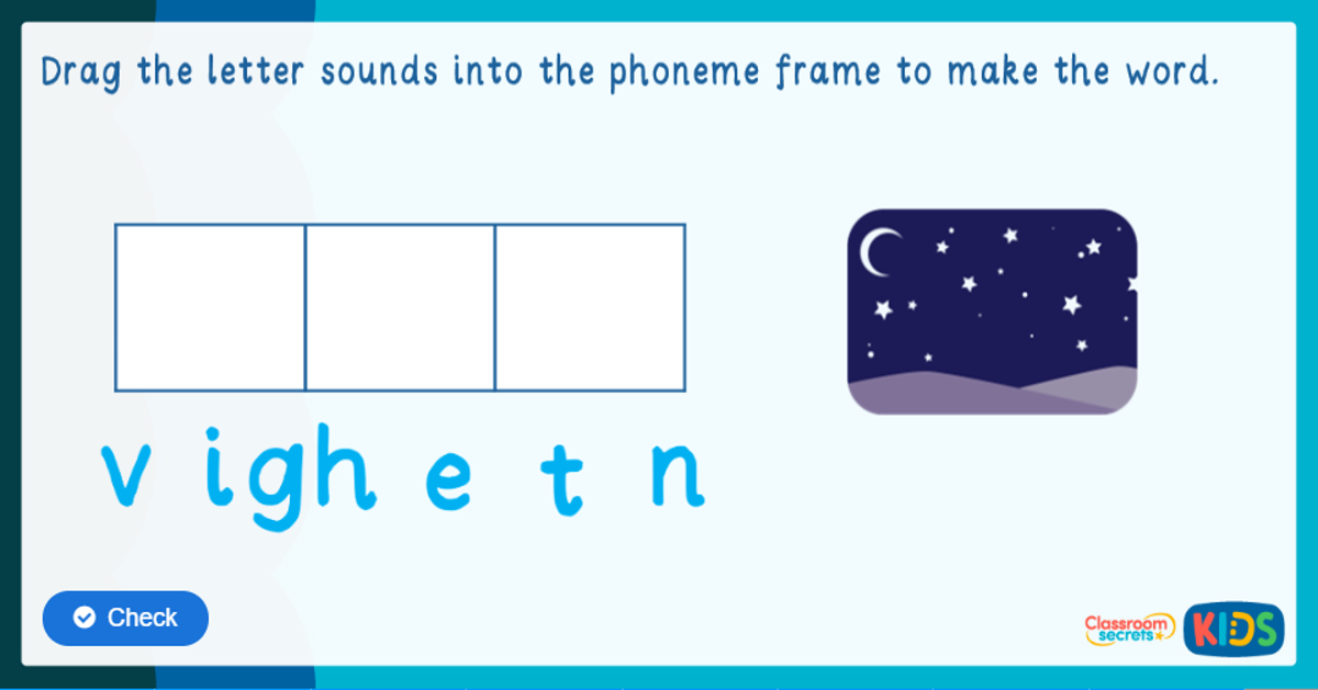 Phonics Phase 3 Segmenting Game 4 | Classroom Secrets Kids