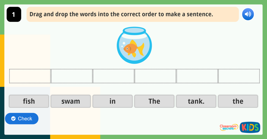 Year 1 Combine Words to Make Sentences Game | Classroom Secrets Kids