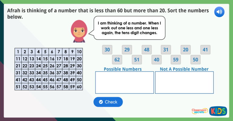 Year 1 One More and One Less Maths Challenge | Classroom Secrets Kids