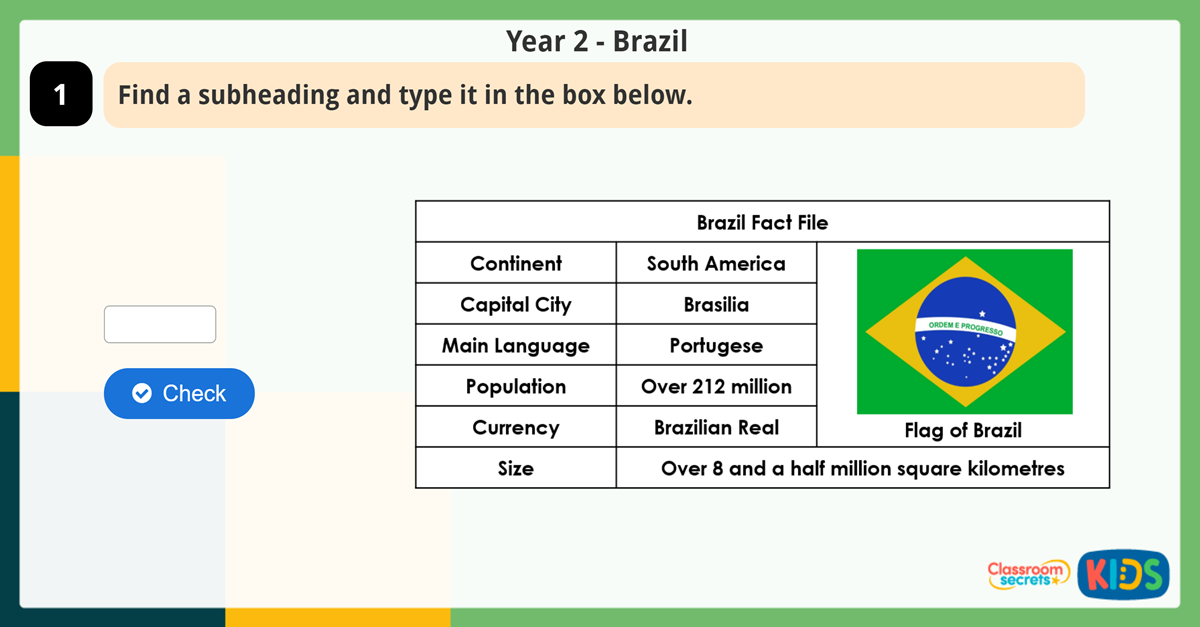 Year 2 Features of Texts Reading Comprehension Brazil | Classroom ...