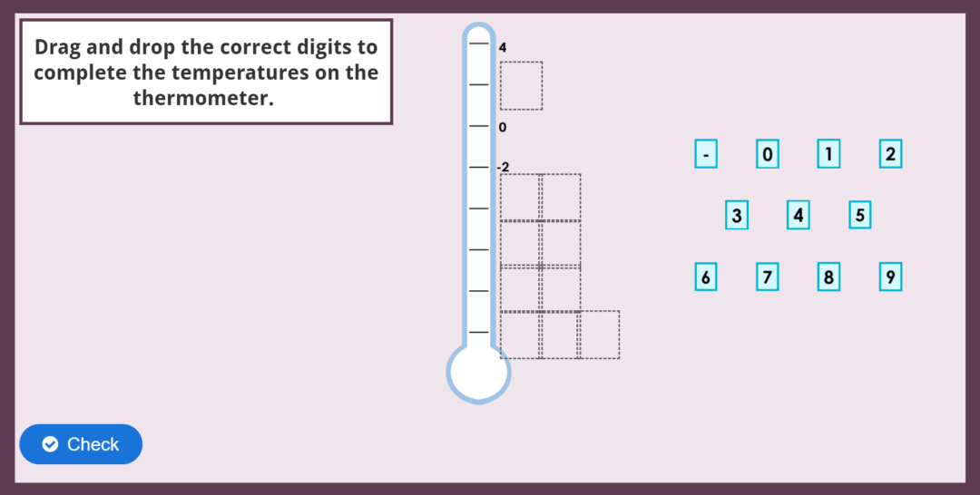 Year 4 Identify Negative Numbers Game – Classroom Secrets Kids