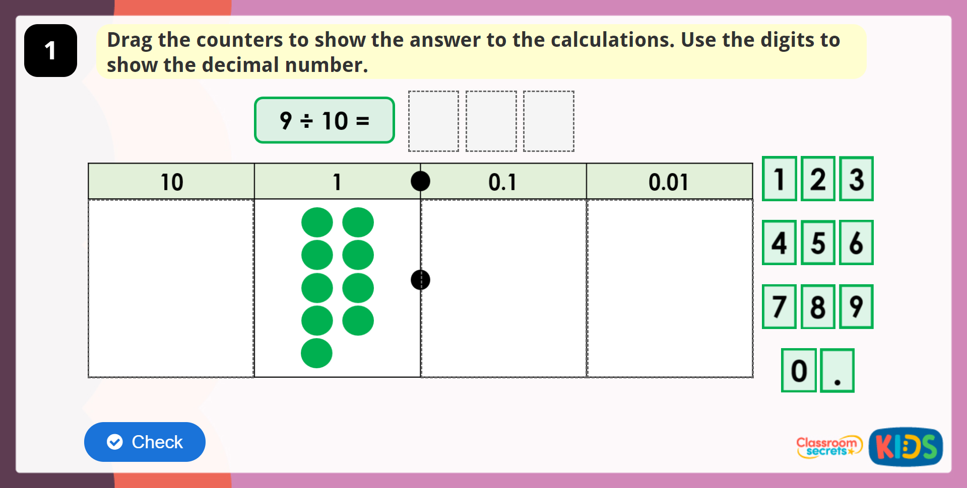 Year 4 Divide 1 and 2 Digits by 10 Game | Classroom Secrets Kids