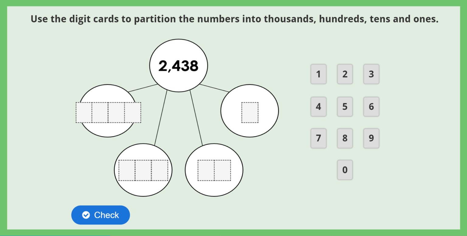 Year 4 Partitioning Numbers Game | Classroom Secrets Kids