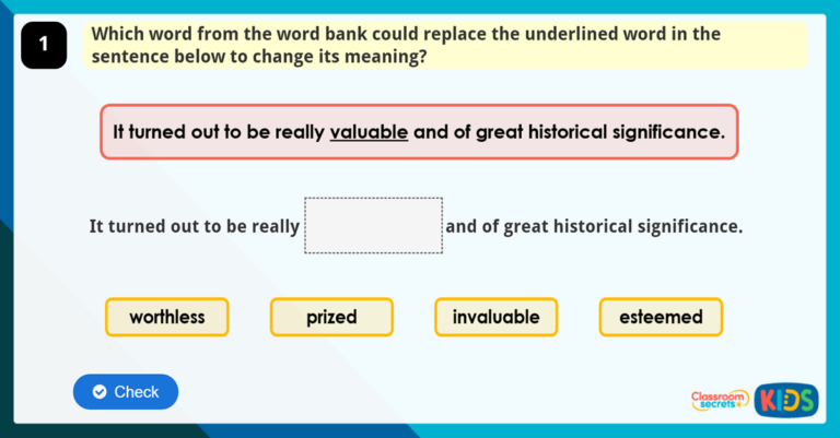 Year 4 Word Meaning Reading Challenge Activity | Classroom Secrets Kids