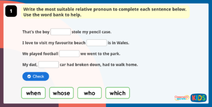 Year 5 Relative Clauses Game | Classroom Secrets Kids