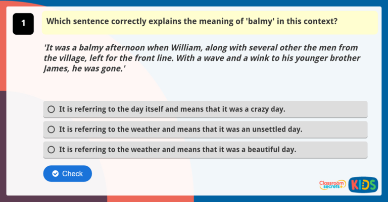 Year 6 Word Meanings Reading Challenge Activity | Classroom Secrets Kids