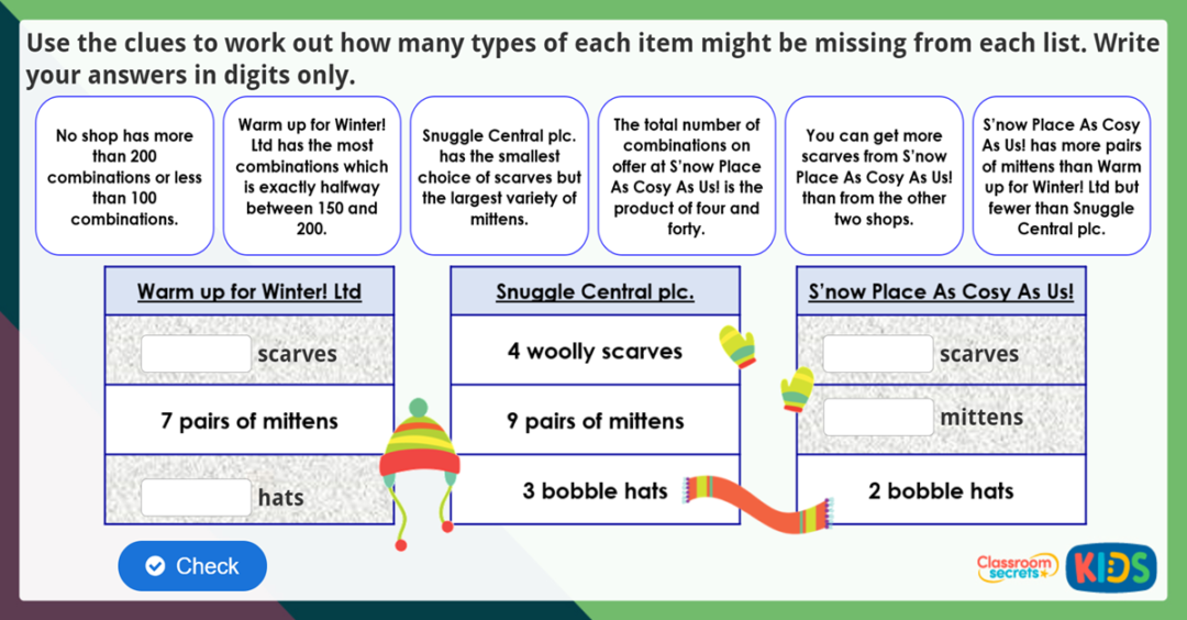 Year 4 Correspondence Problems Maths Challenge | Classroom Secrets Kids
