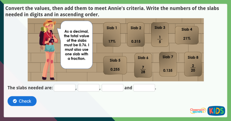 Year 6 Equivalent Fractions, Decimals and Percentages Maths Challenge ...