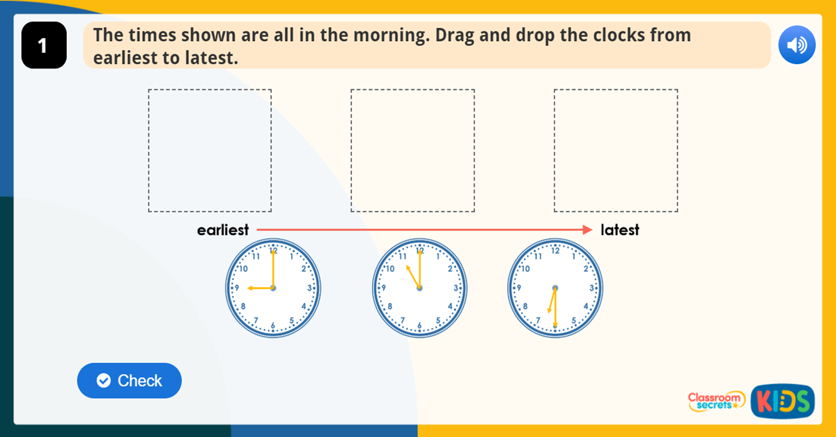Year 1 Compare and Describe Time Game | Classroom Secrets Kids