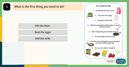 Year 2 Sequencing Events Reading Comprehension How to Make Pancakes ...