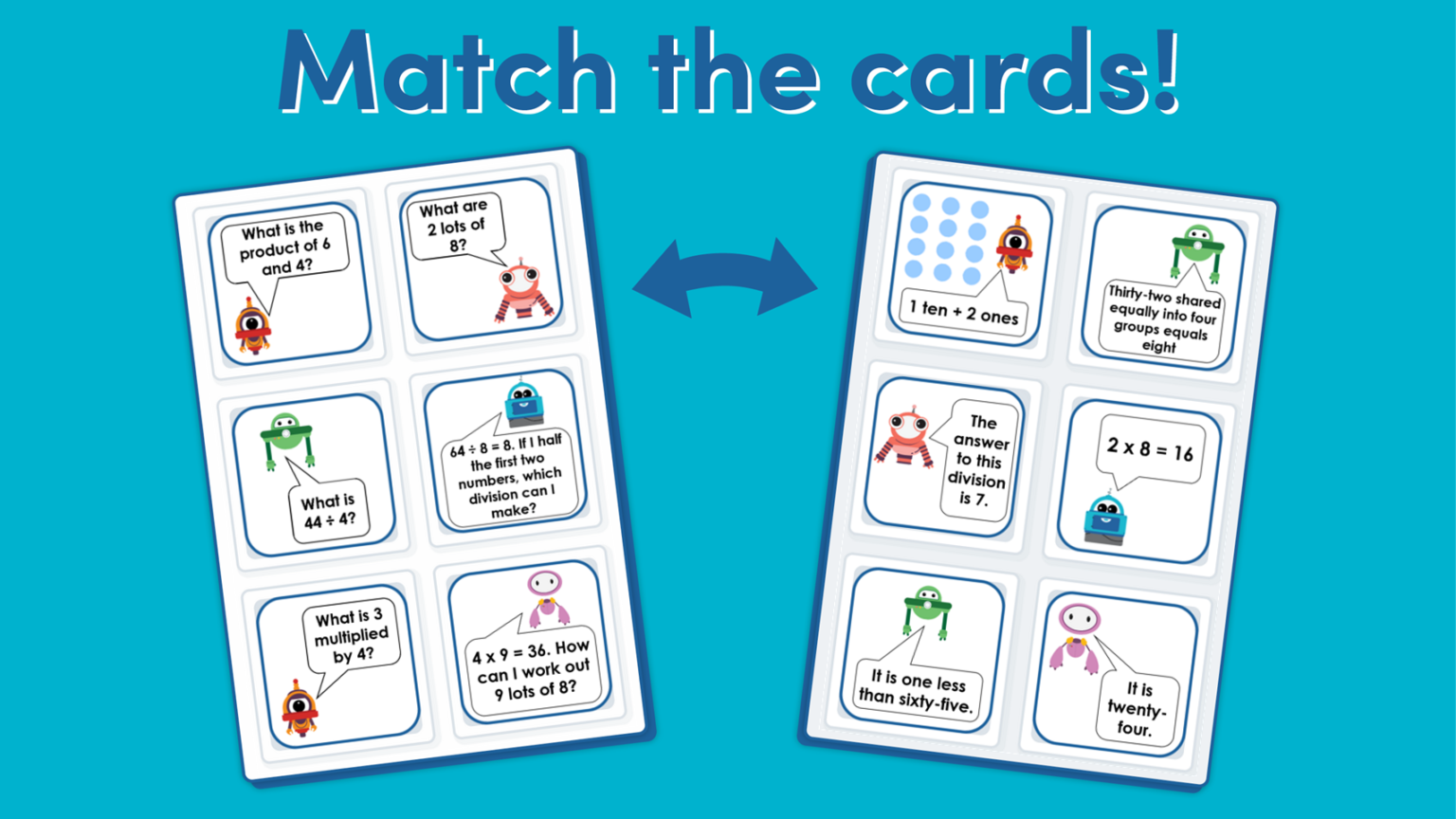 4 and 8 Times Table Matching Game | Classroom Secrets Kids