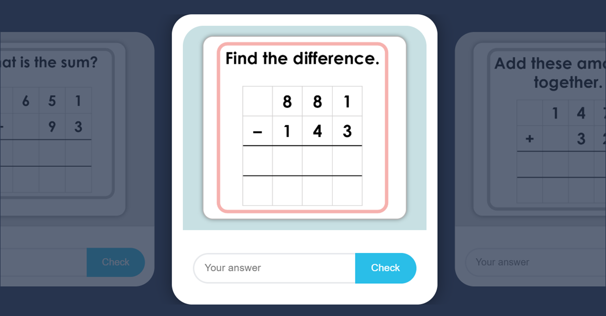 Year 3 Add and Subtract Numbers with up to 3 Digits Flash Cards ...